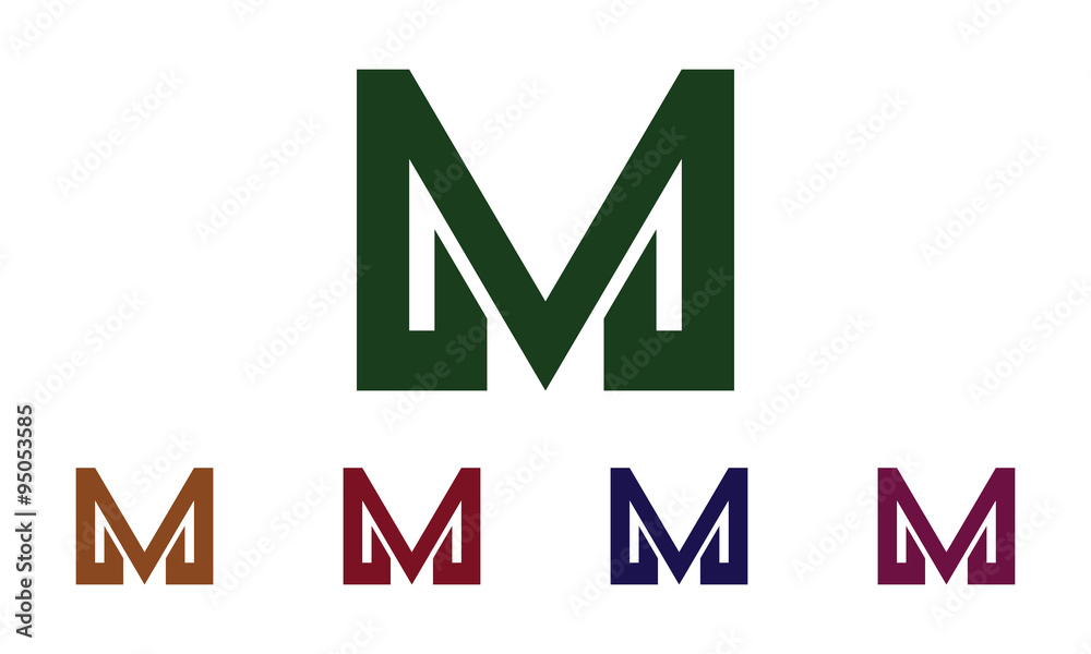 M Lettermark Logo Template Element With Five Color Options Stock Vector ...