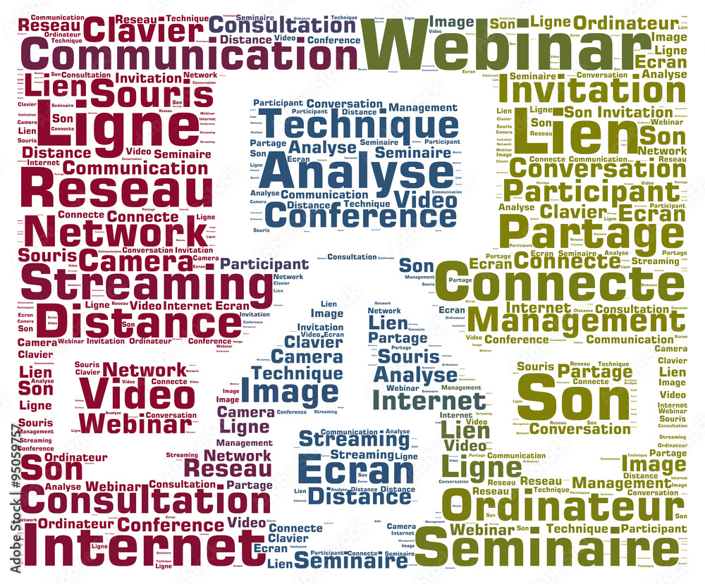 Nuage de mots en vecteur sur le thème du Webinar Stock Vector | Adobe Stock