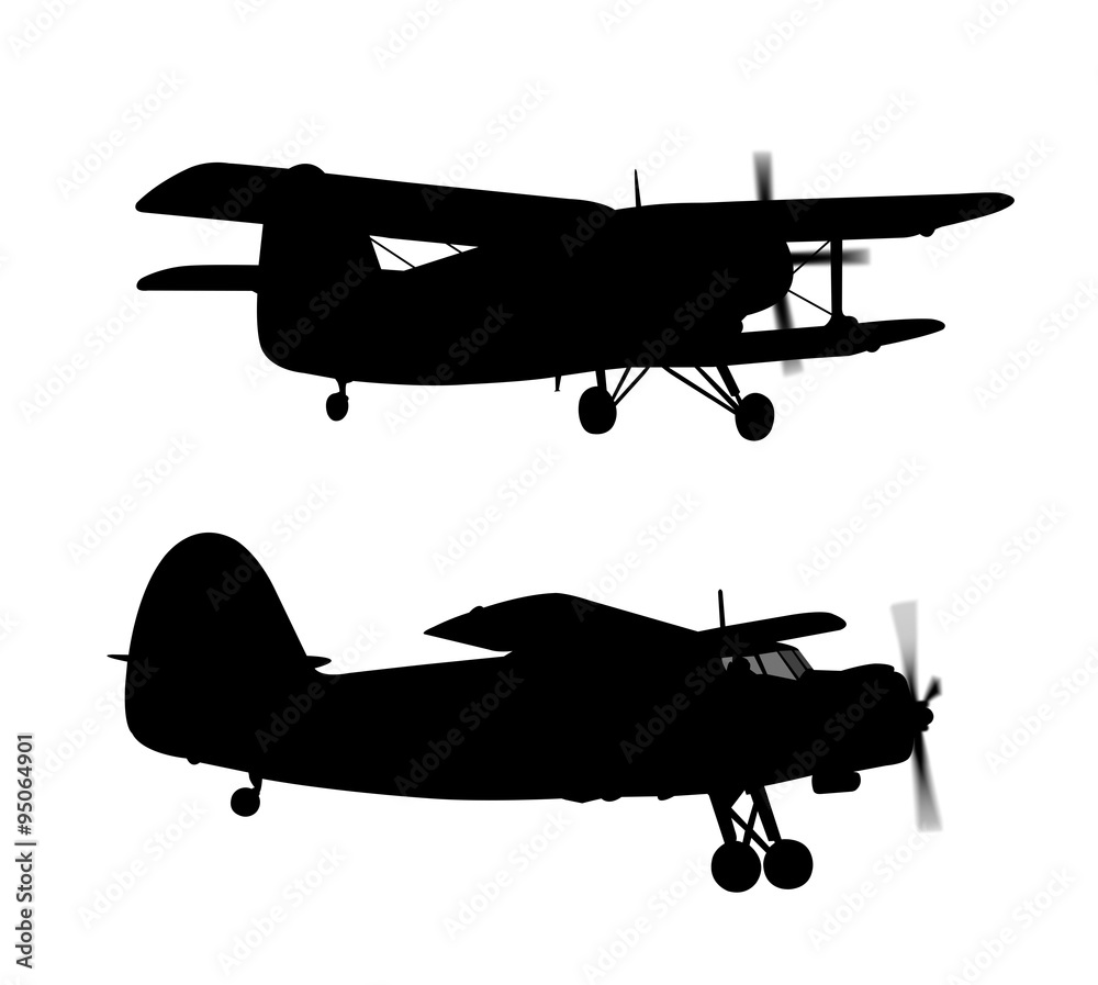 silhouette engine airplane isolated on white background Stock ...
