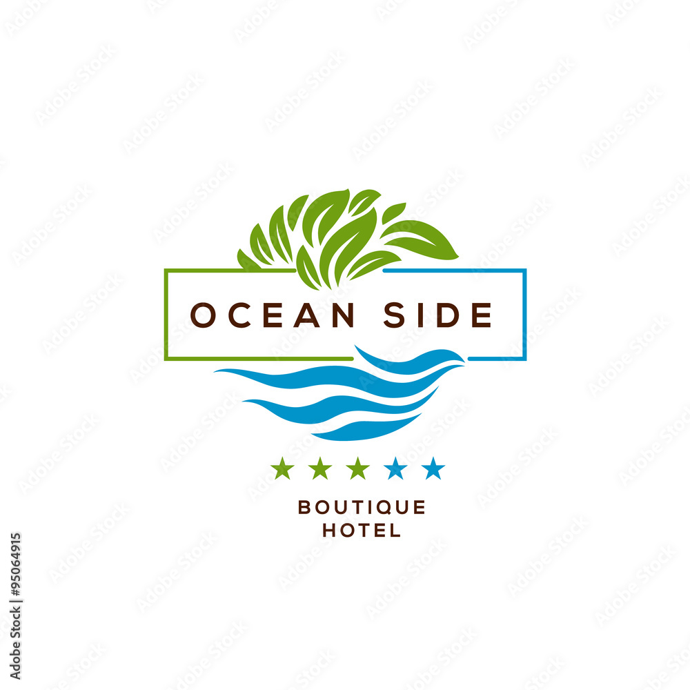 Logo for hotel, ocean side resort, logotype design Stock Vector | Adobe ...