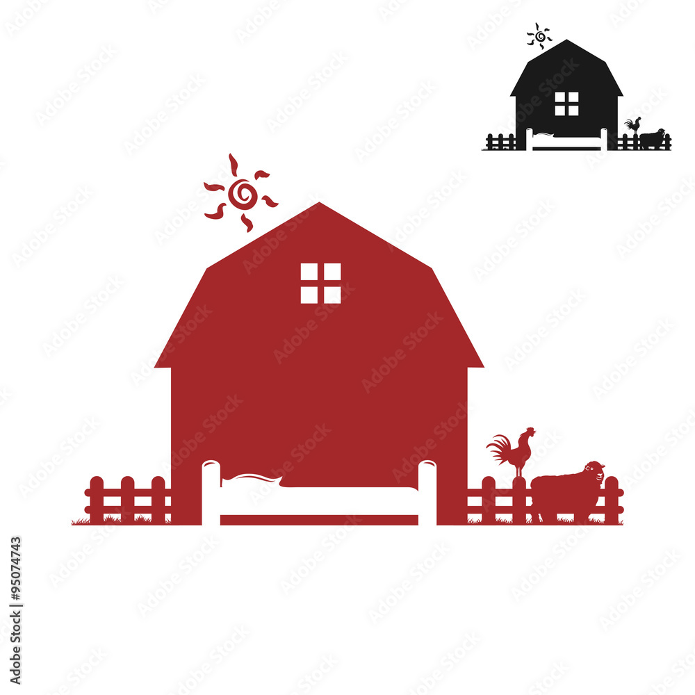 red barn image Stock Vector | Adobe Stock