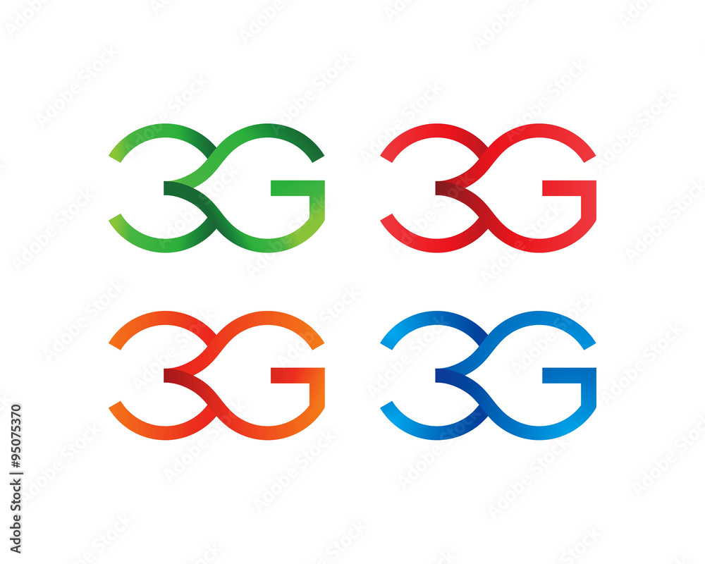 initial 3 G simple line Modern vector logo icon Stock Vector | Adobe Stock