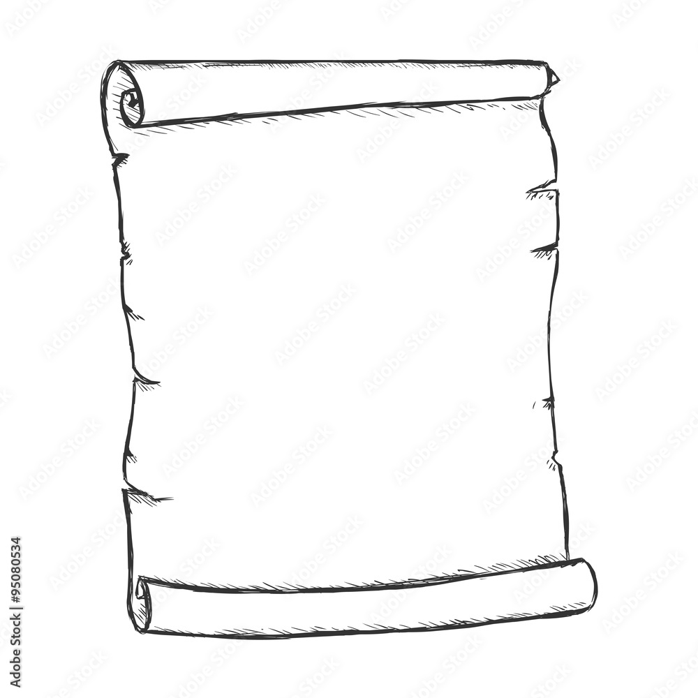Vector Single Sketch Scroll Stock Vector | Adobe Stock