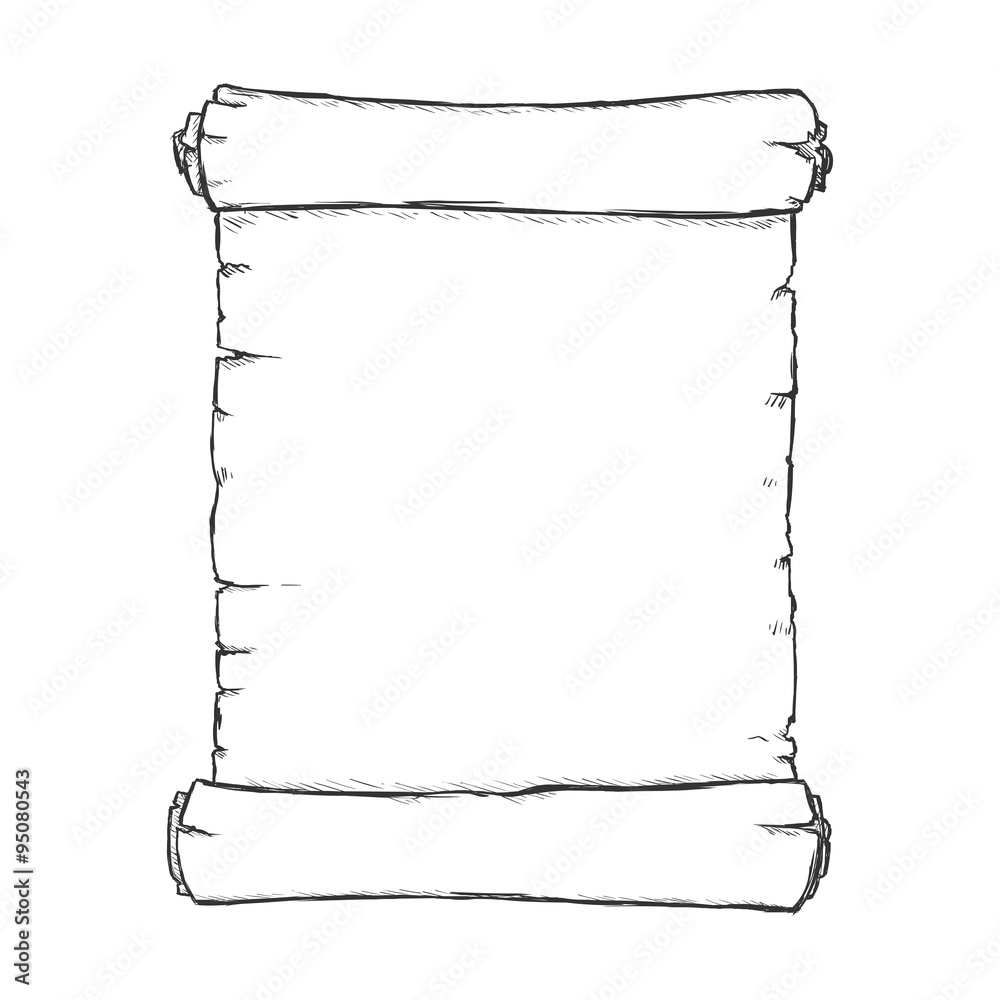 Vector Single Sketch Scroll Stock Vector | Adobe Stock