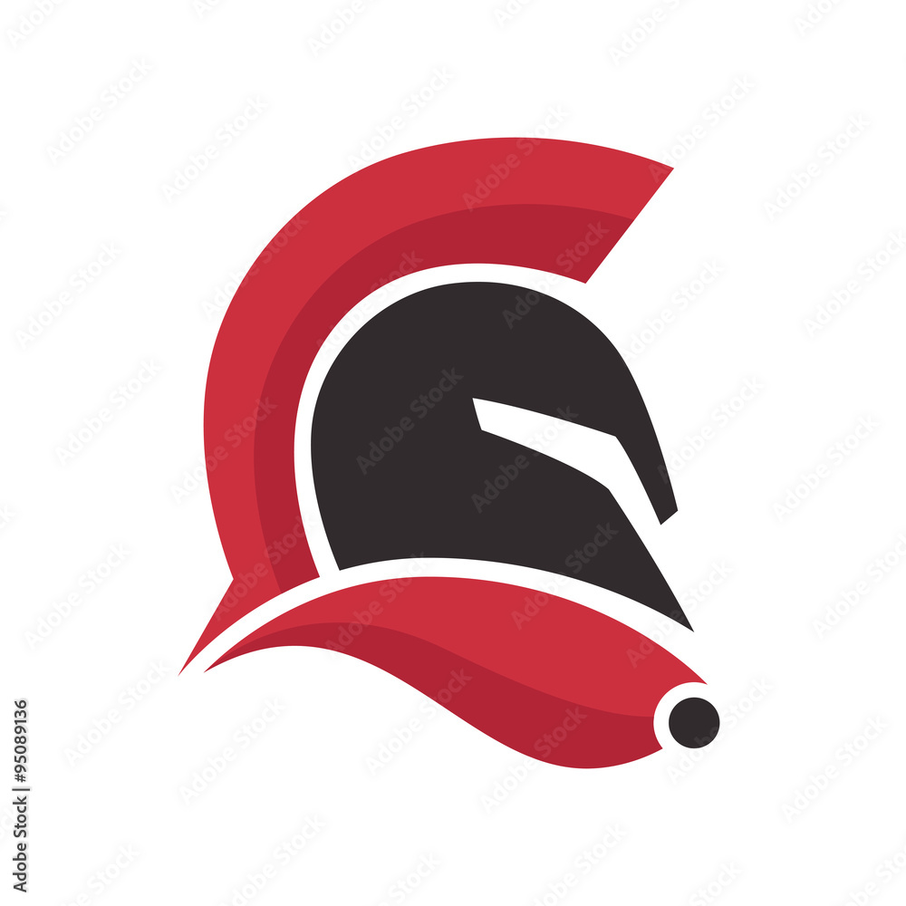 Spartan Red Hair Logo Stock Vector | Adobe Stock
