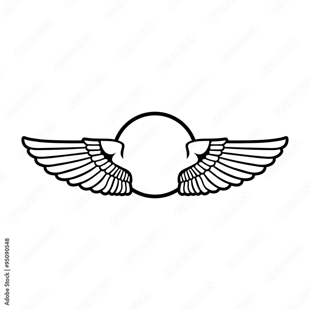 Circular Wings Badge Stock Vector | Adobe Stock