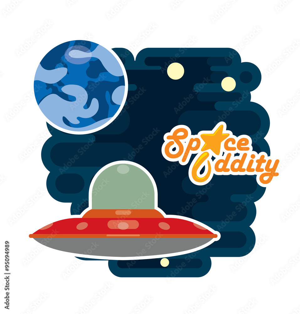 Vector Space cover, Earth. Cartoon Image Space Cover: the blue planet ...