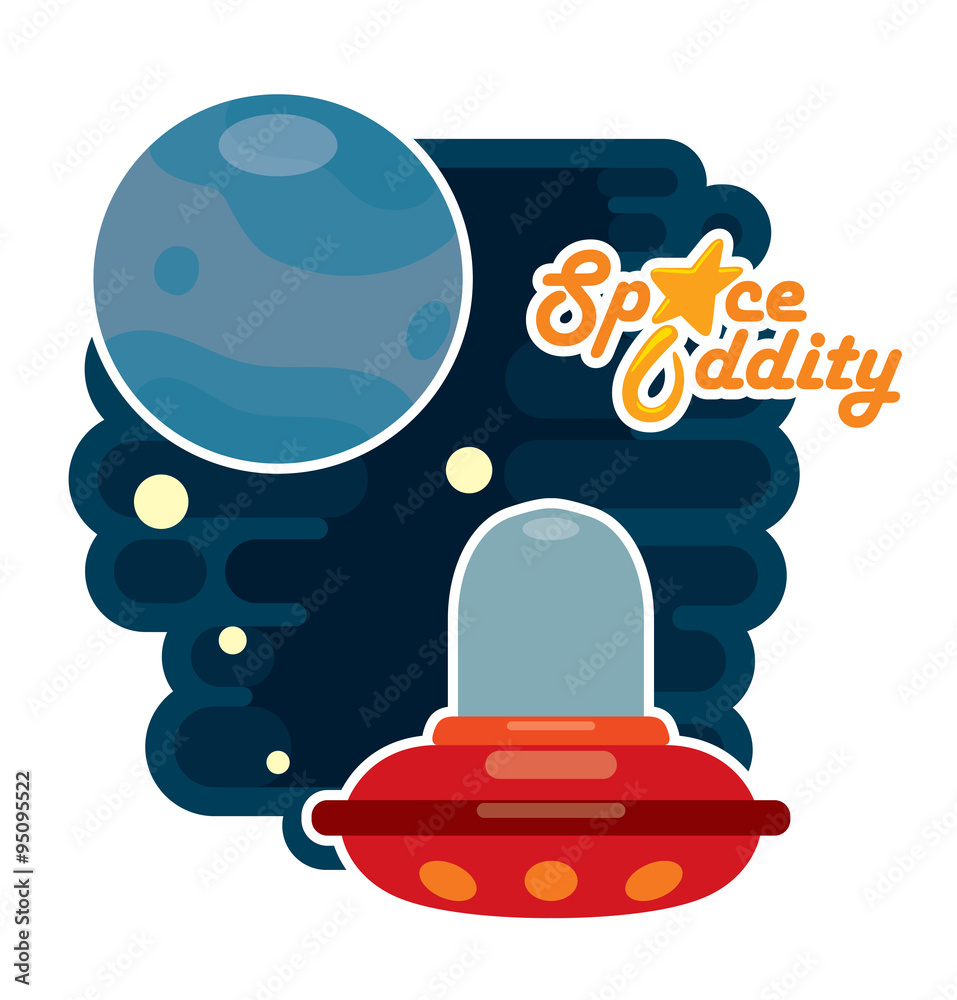 Vector Space cover, Uranus. Cartoon Image Space Cover: the blue planet ...