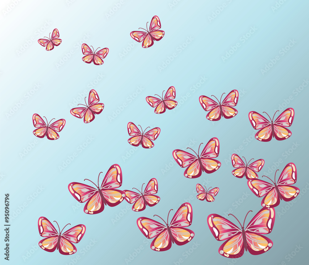 Colorful Butterflies flying Stock Vector | Adobe Stock