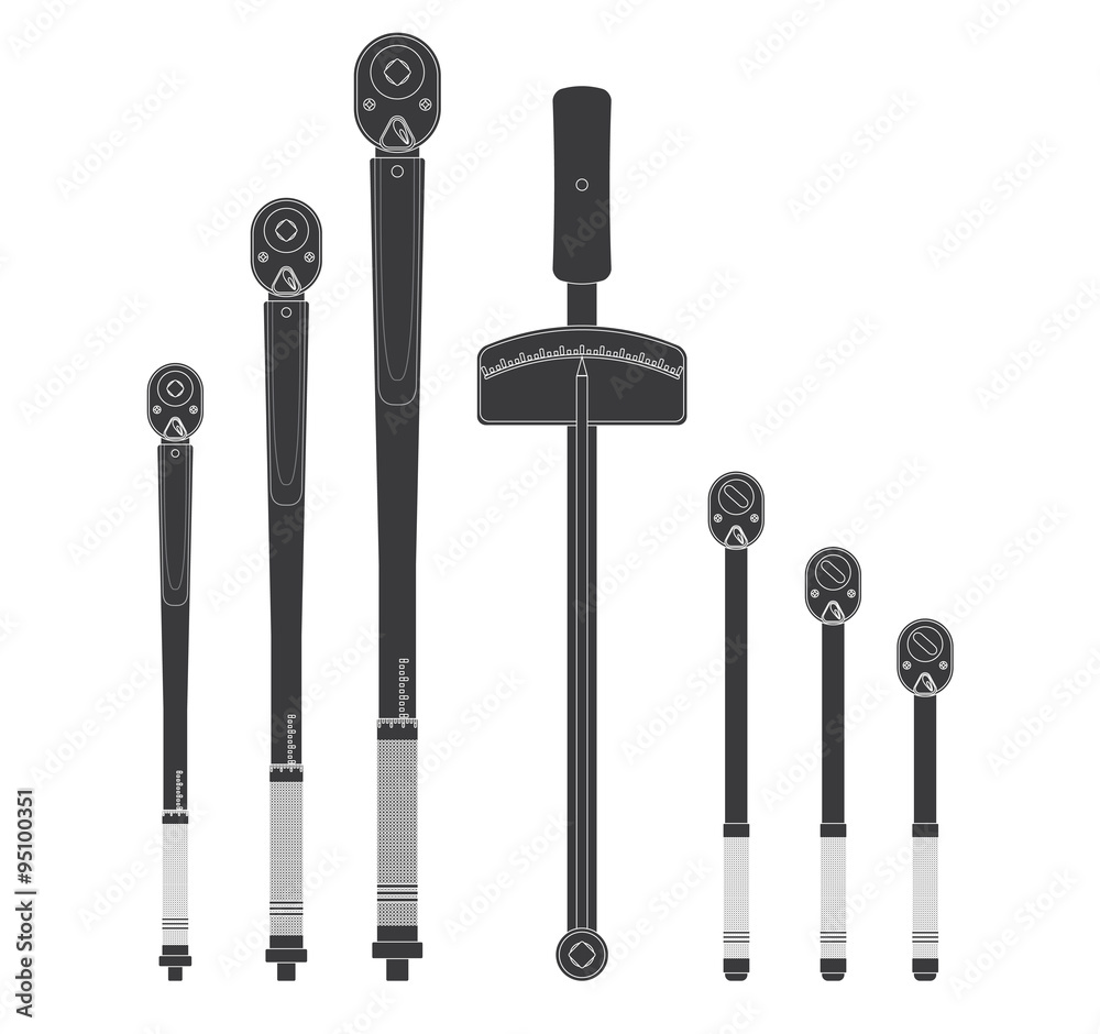 Torque wrenches isolated on white background Stock Vector | Adobe Stock