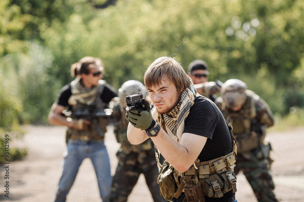Terrorists captured military soldiers hostage Stock Photo | Adobe Stock