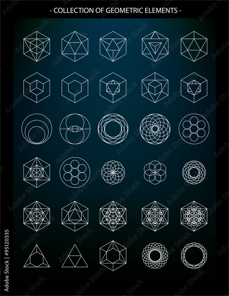 Collection of geometric icons Stock Vector | Adobe Stock