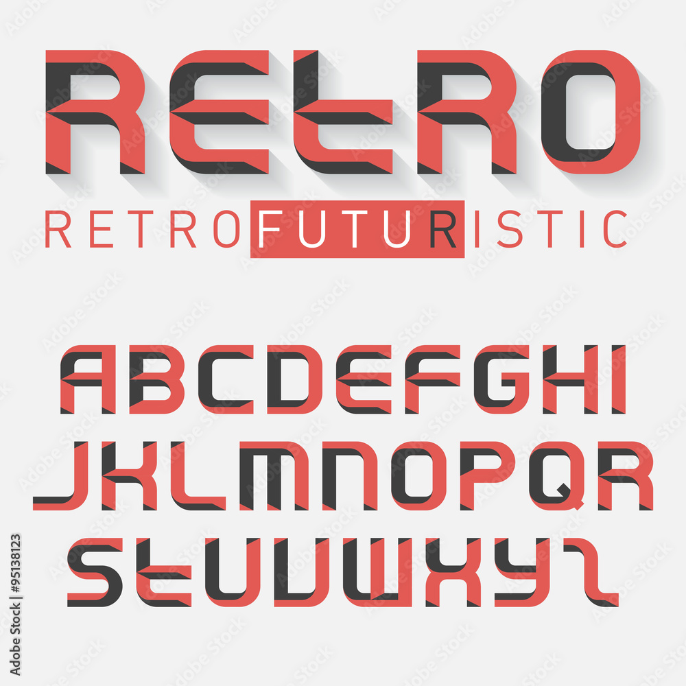 Abstract font. Latin alphabet letters. Vector typography templat Stock ...