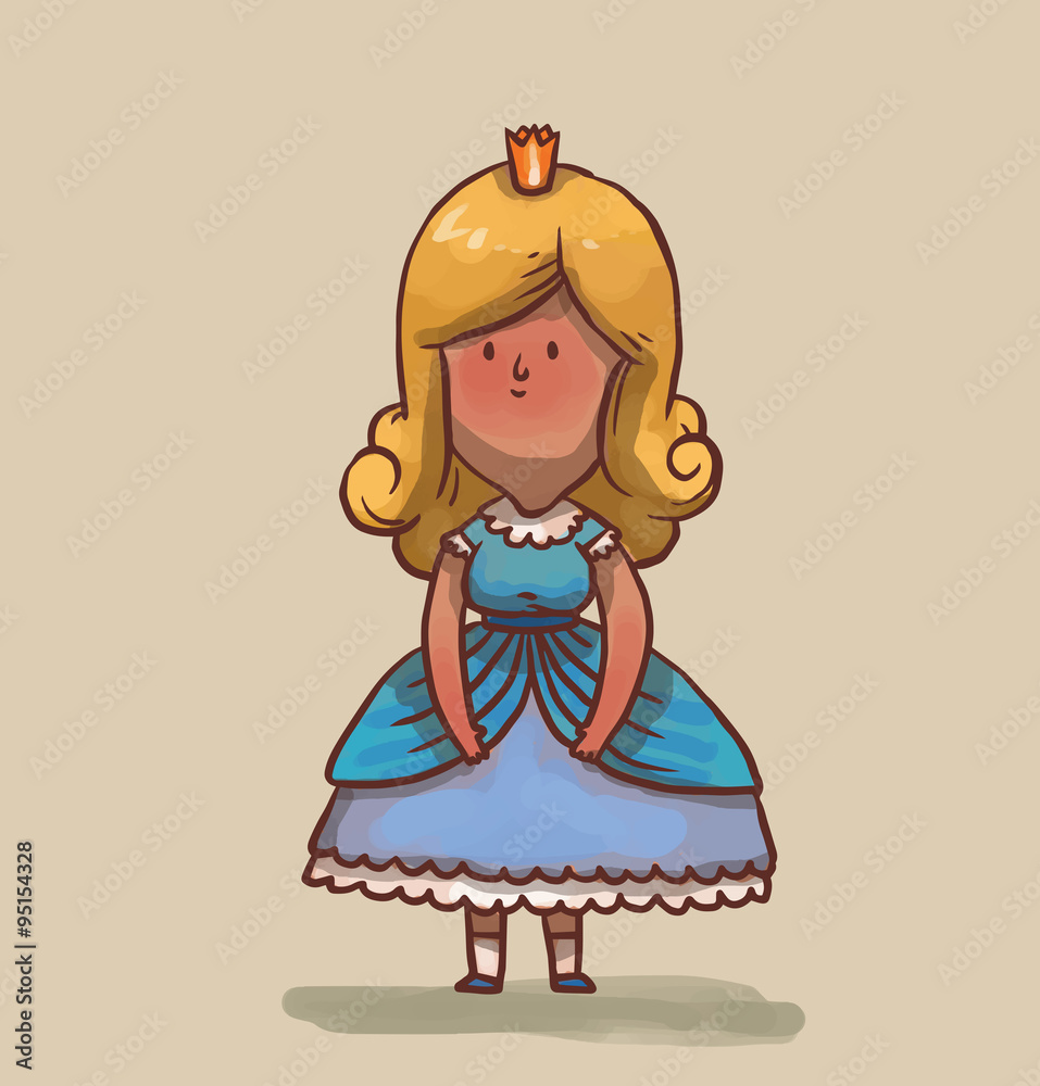 Vector Cute little princess. Cartoon image of a cute little princess ...