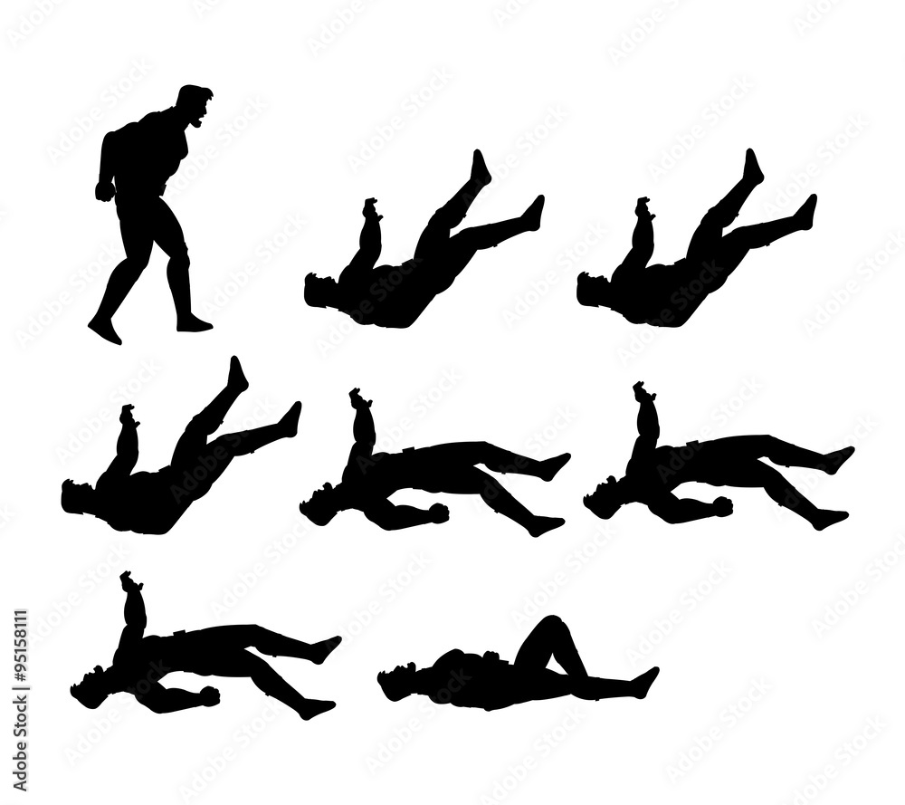 Man Silhouette Dying Animation Sprite Stock Vector | Adobe Stock