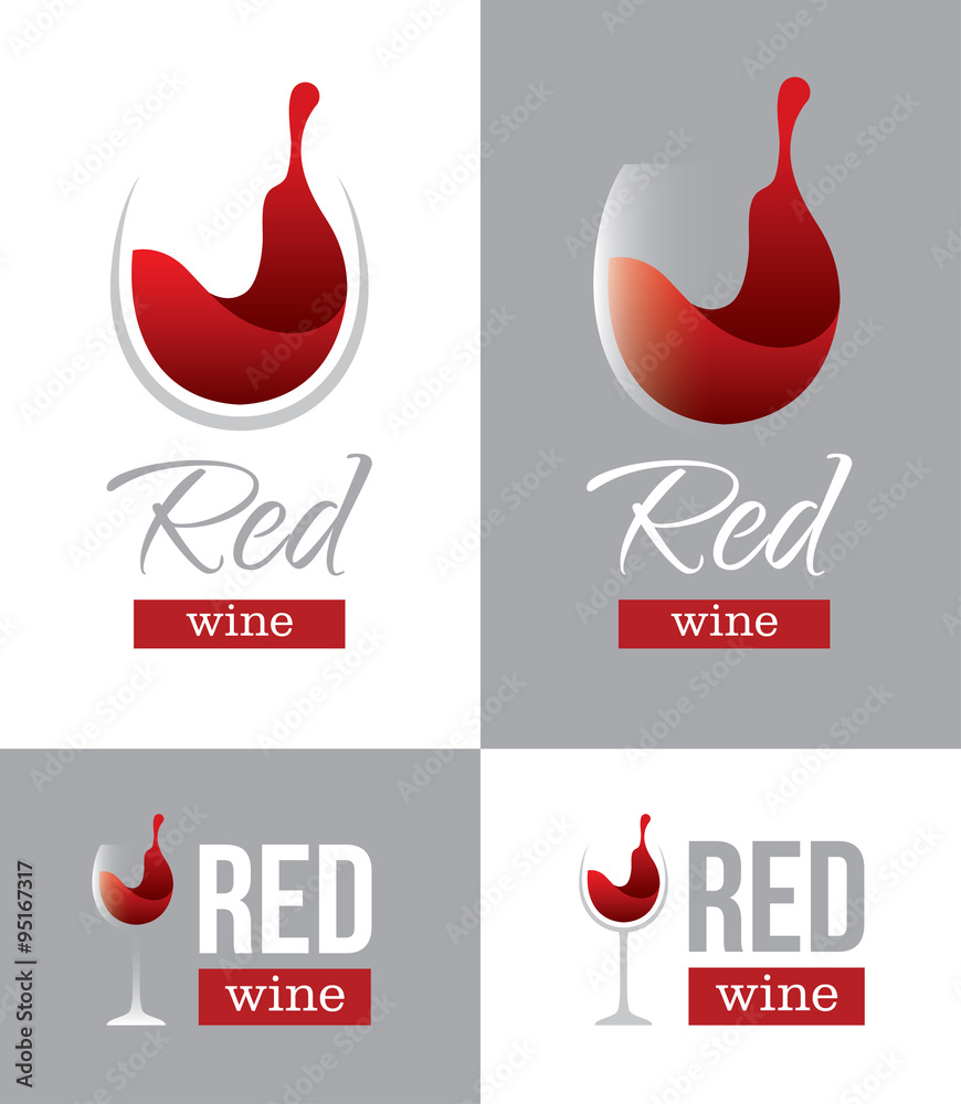 Red wine logo Stock Vector | Adobe Stock