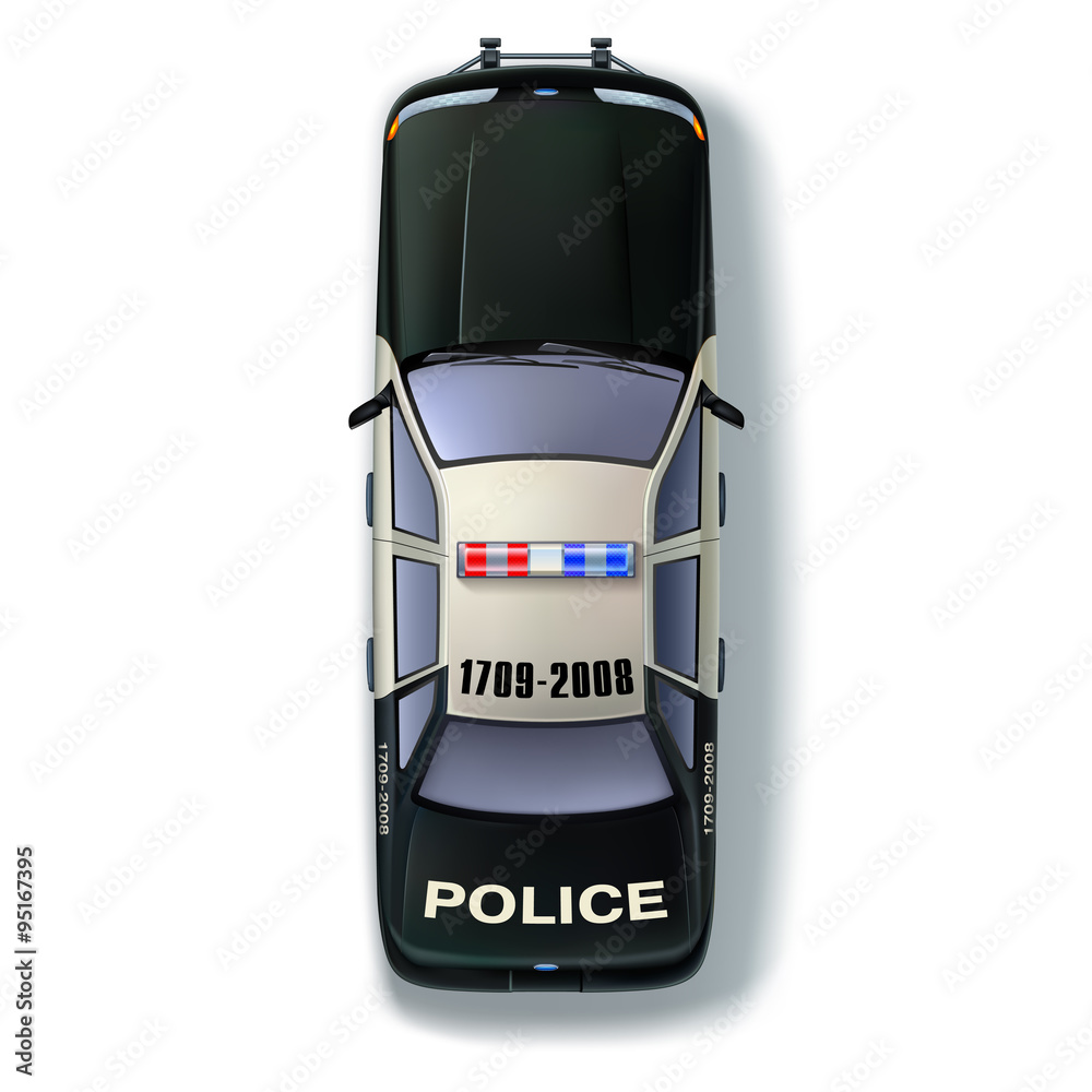 Police Car Top View Stock Vector | Adobe Stock