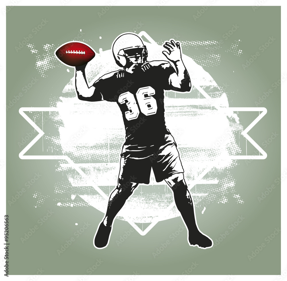 American Football Player Stencil