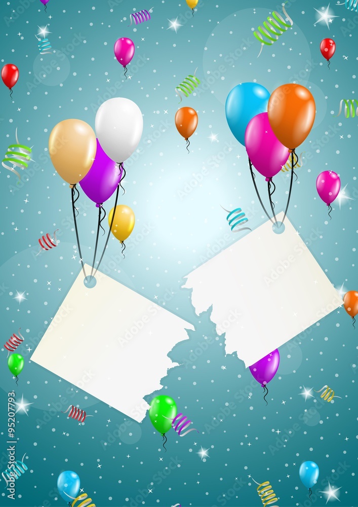 flying balloons with blank paper Stock Vector | Adobe Stock