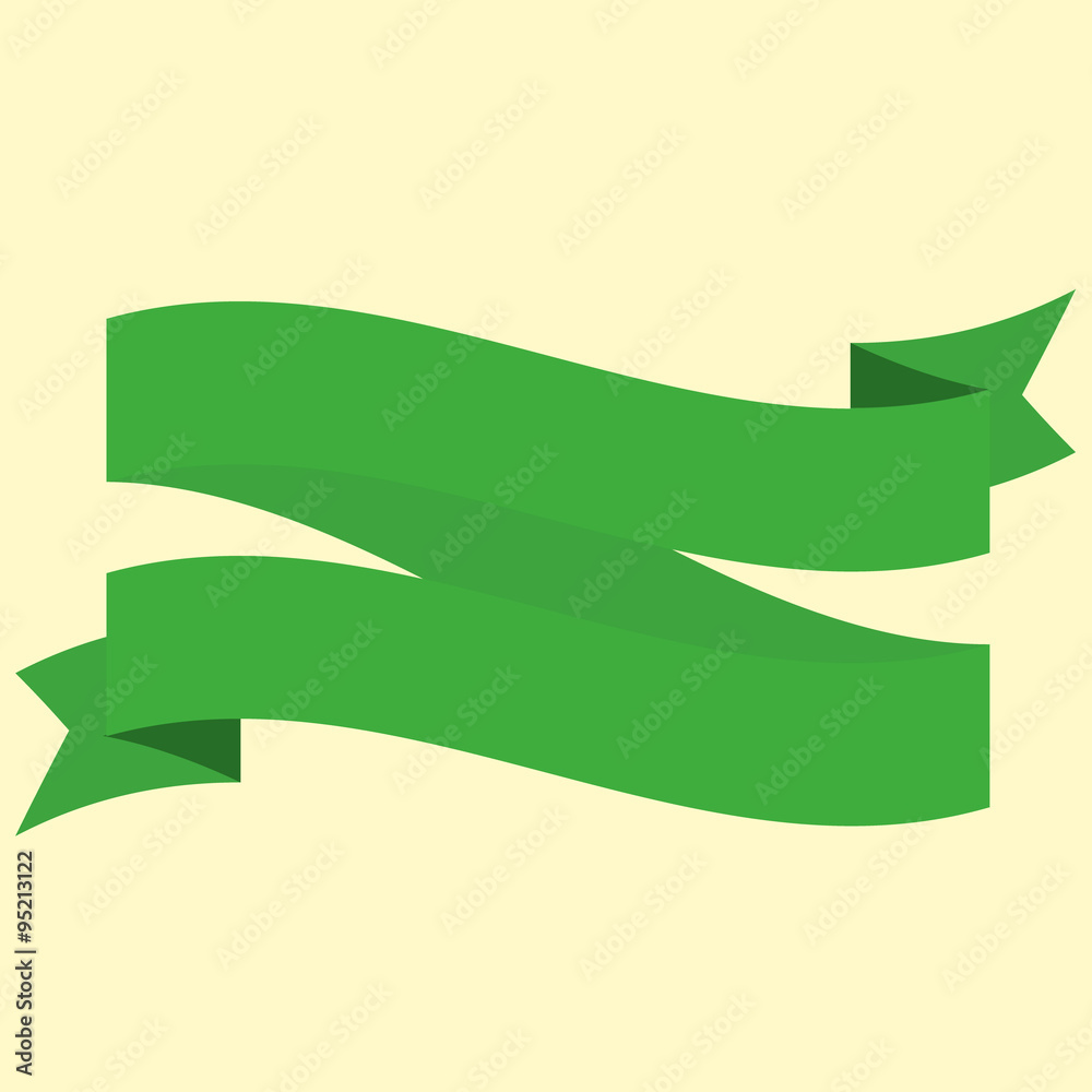Green ribbon banner Stock Vector | Adobe Stock