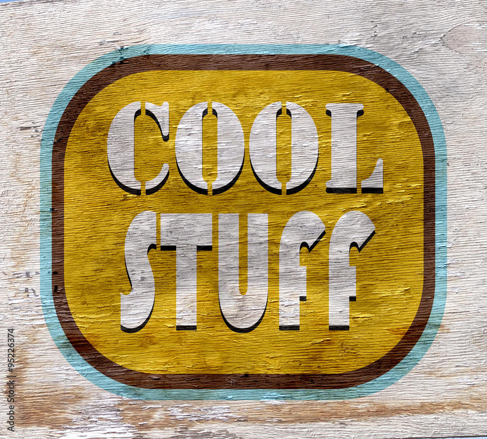 cool stuff sign on wood texture Stock Illustration | Adobe Stock