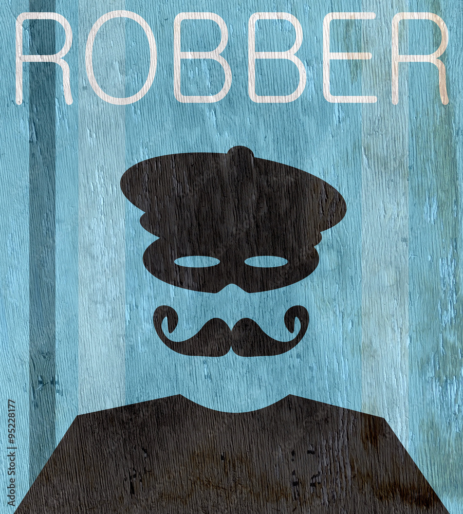robber design with wood grain texture Stock Photo | Adobe Stock
