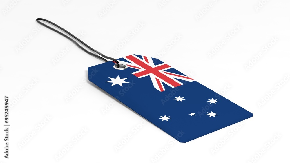Made in Australia price tag with national flag, isolated on white ...