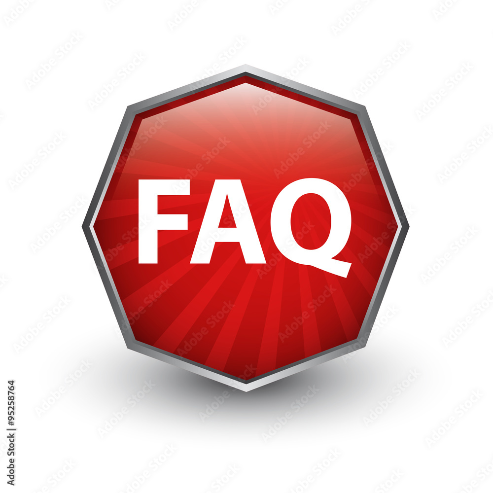 FAQ Button Stock-Vektorgrafik | Adobe Stock