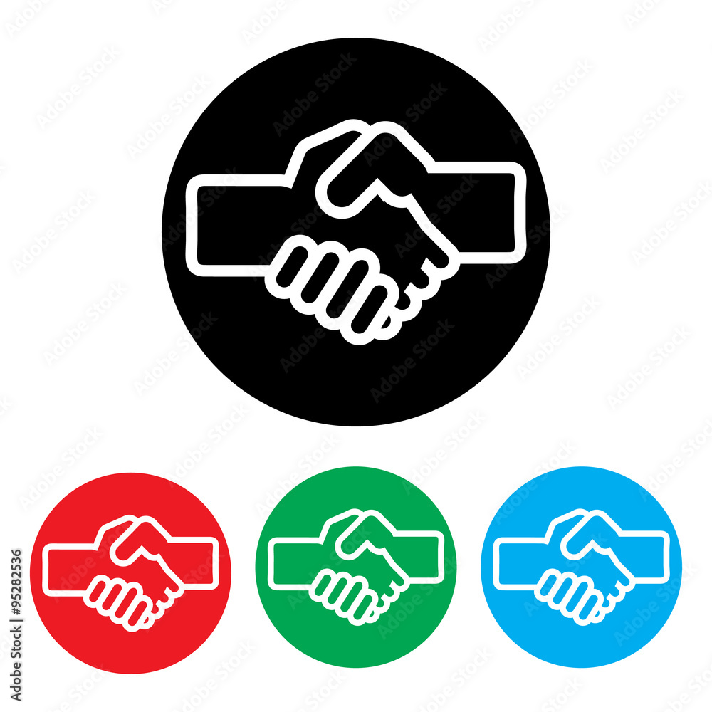 Handshake icon. Set of varicolored icons. Stock Vector | Adobe Stock