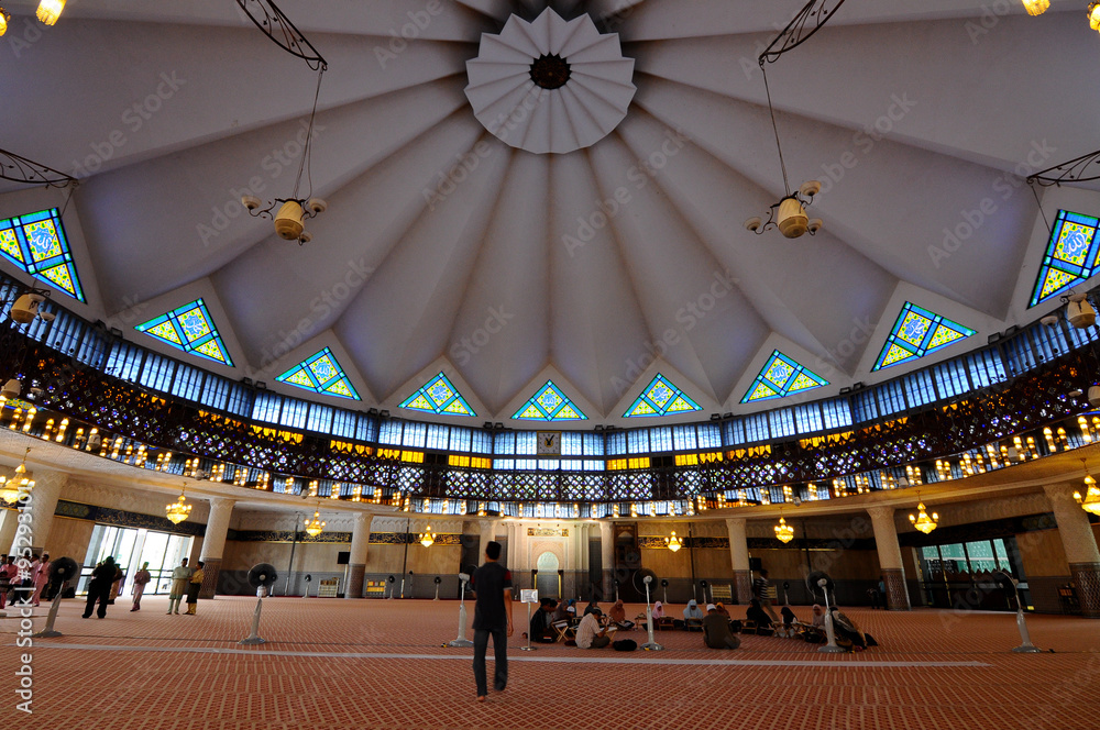 Interior of the National Mosque of Malaysia a.k.a Masjid Negara Stock ...