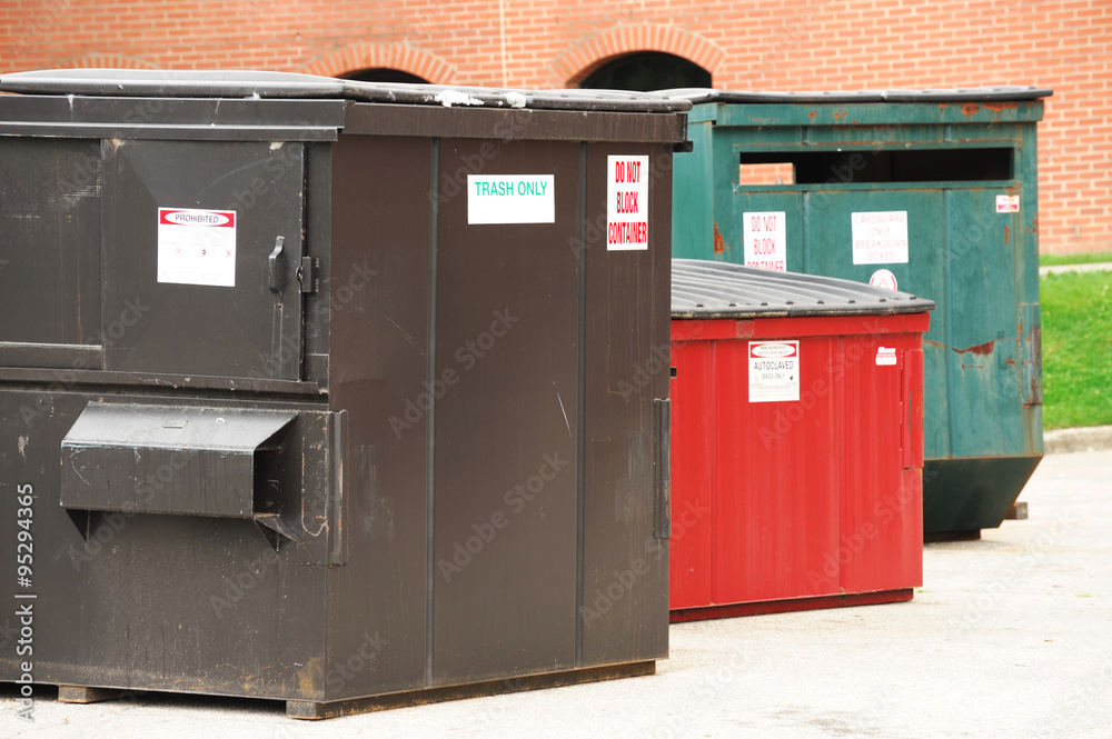 trash containers Stock Photo | Adobe Stock