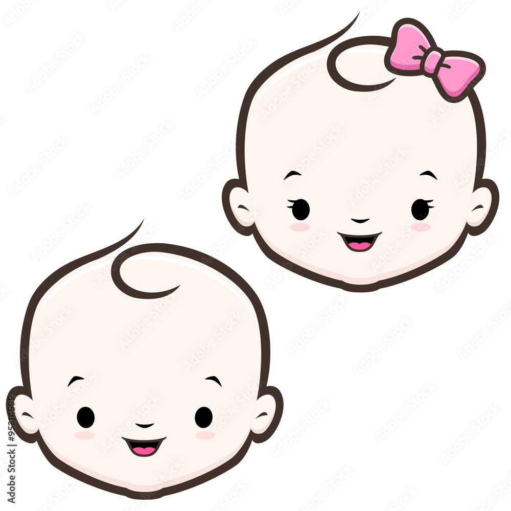 Cartoon icon vector baby face for design element Stock Vector | Adobe Stock