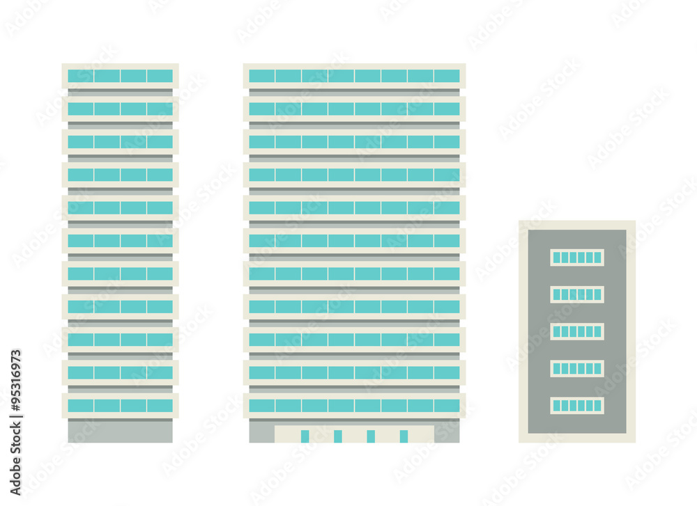 High-Rise Building - Template for Creation Axonometric Projectio Stock ...