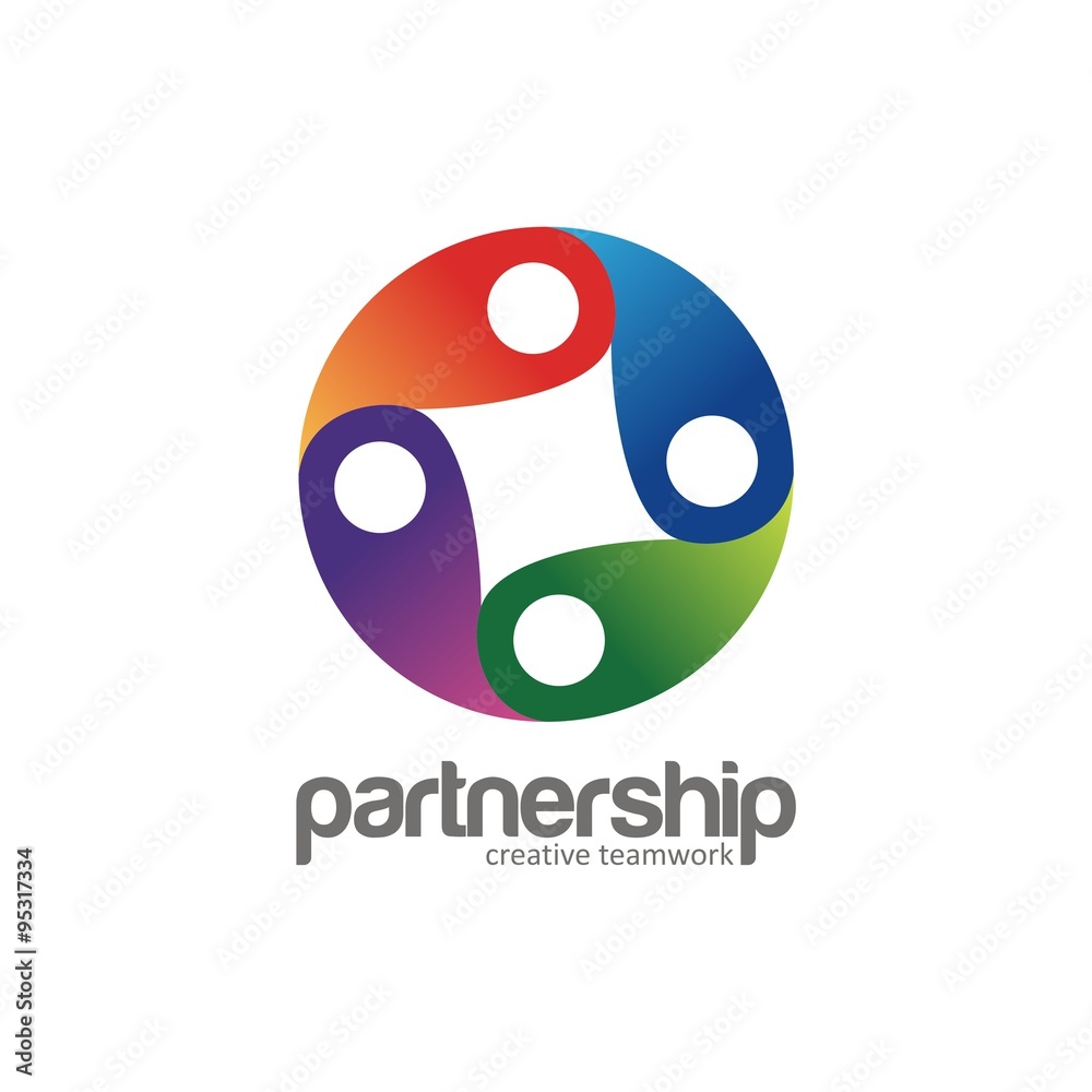 Partnership Creative Teamwork Logo Design. Creative Teamwork Circle ...