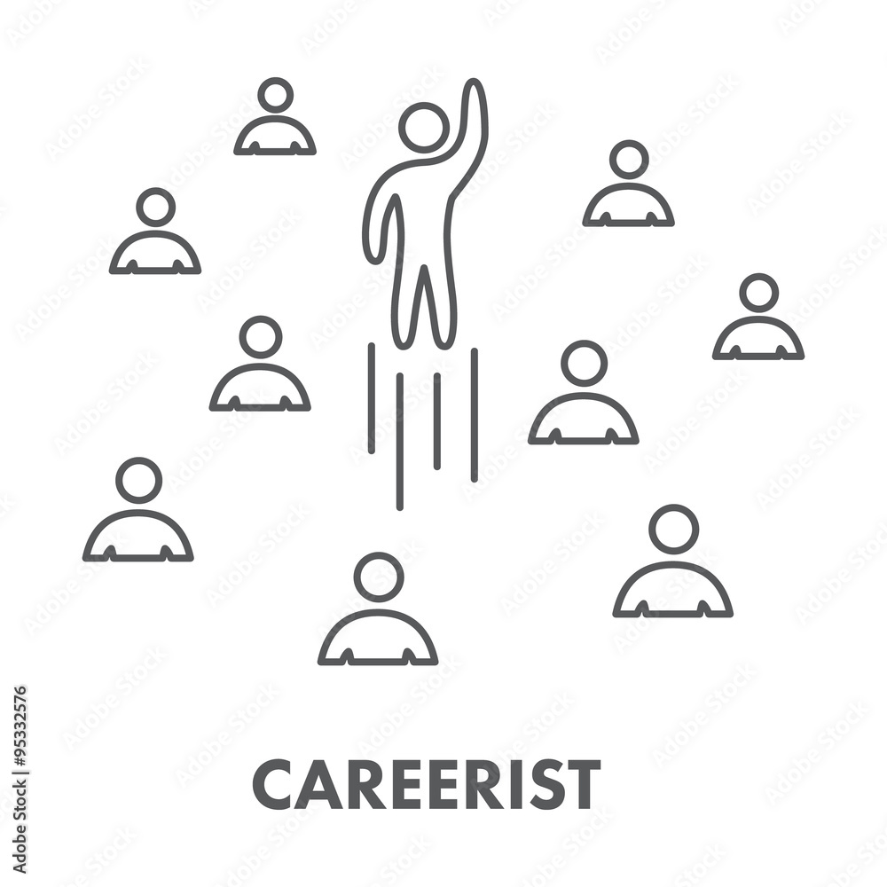 Line icon careerist. Symbol, logo and banner Stock Vector | Adobe Stock