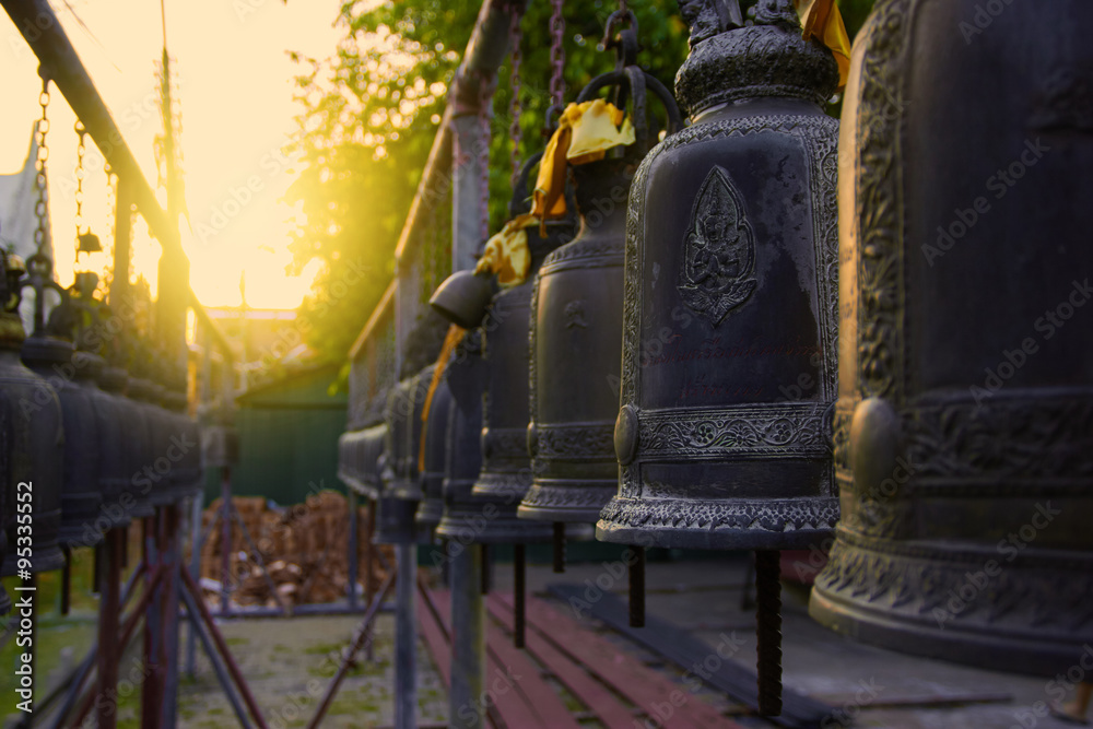 Bell structure in a wat Temple for signaling the monks to do their ...