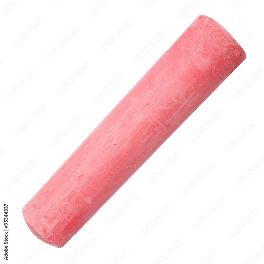 colour chalks, red, isolated on white background, with clipping path ...