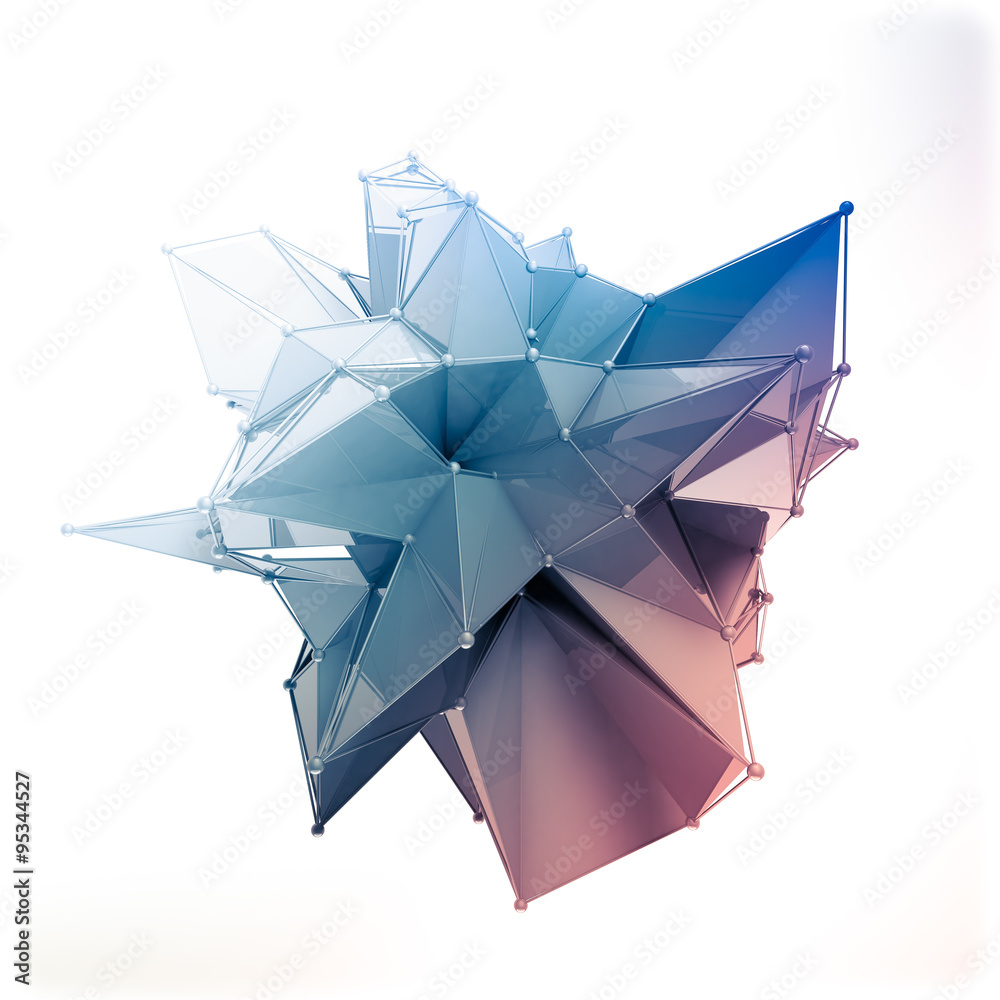 Structure 3d render computer graphics CG. Crystal illustration. One ...