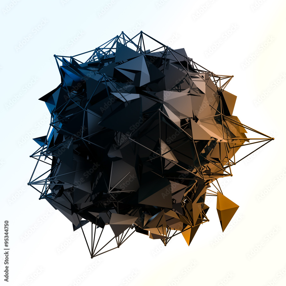 Structure 3d render computer graphics CG. Crystal illustration. One ...