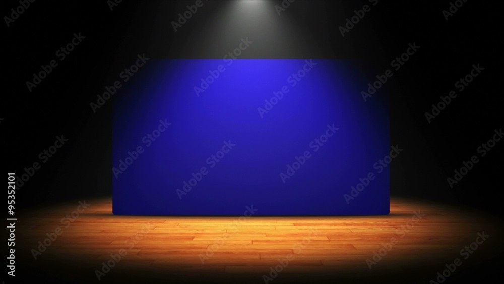 Theater Stage and Blue Screen, with Alpha Channel, 4k Stock Video ...