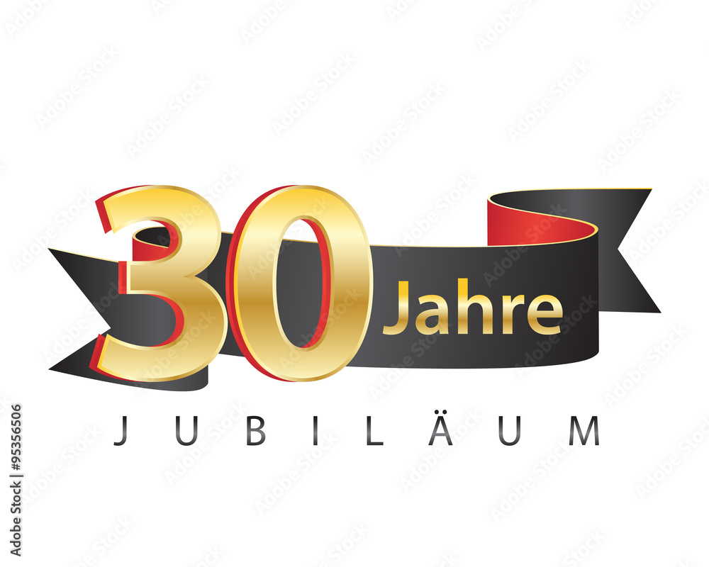 30 jahre jubiläum schwarz logo Stock-Vektorgrafik | Adobe Stock