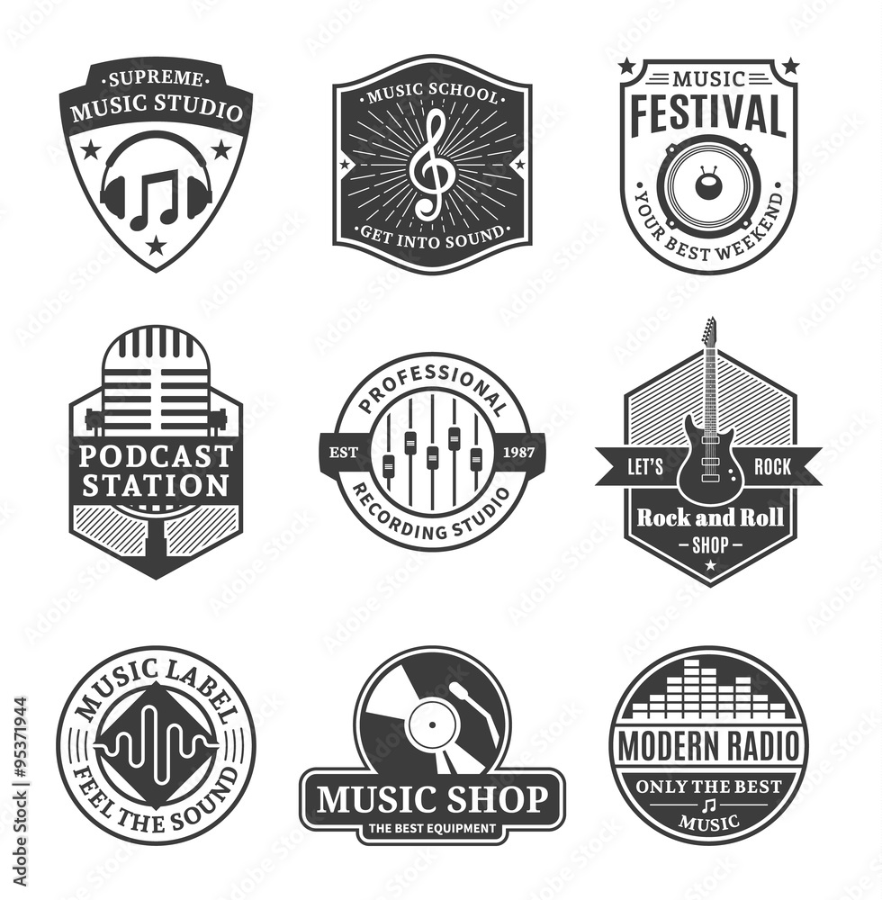 Set of Vector Music Logo, Icons and Design Elements Stock Vector ...