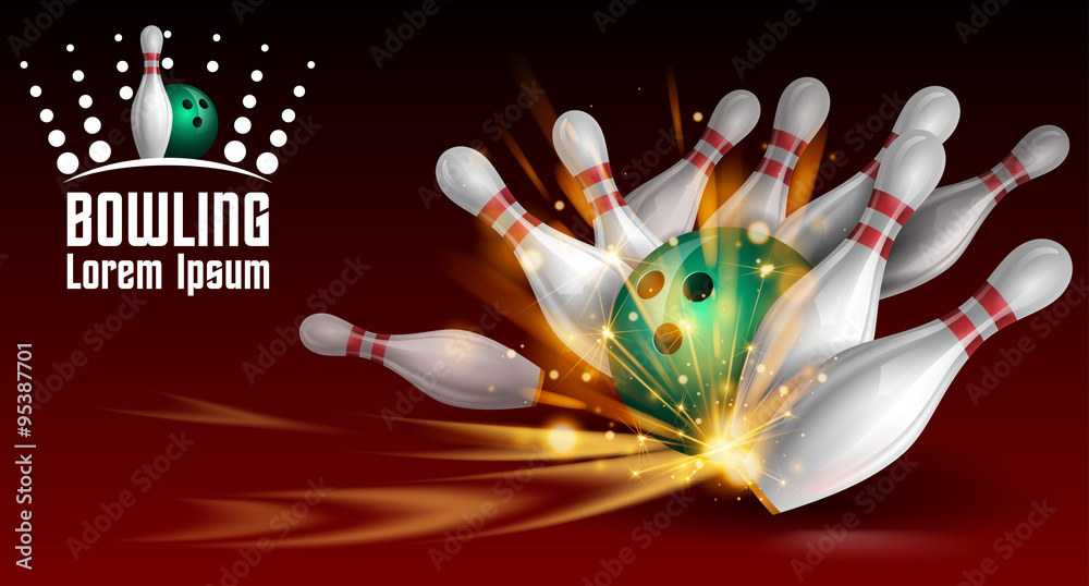 Bowling banner Stock Vector | Adobe Stock