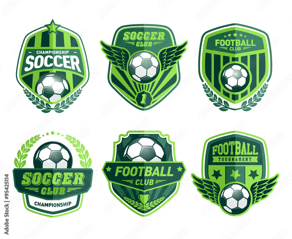 Set of Soccer Football Crests and Logo Emblem Designs. Football ...