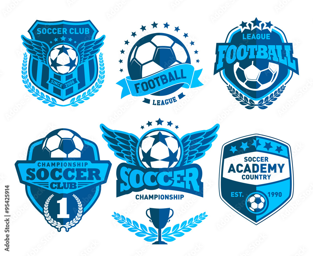 Set of Soccer Football Crests and Logo Emblem Designs. Football ...