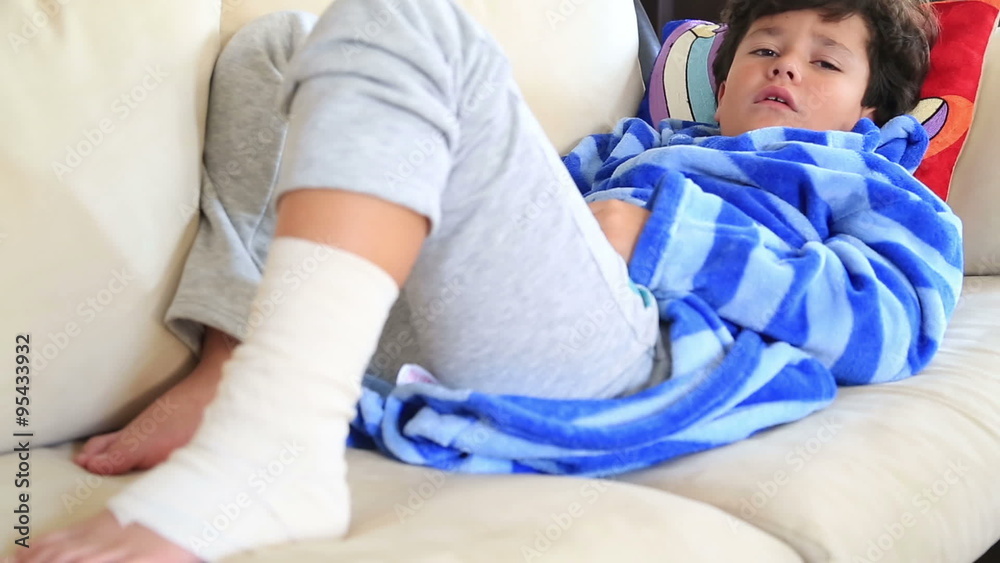 Child foot wrapped with bandage Stock Video | Adobe Stock