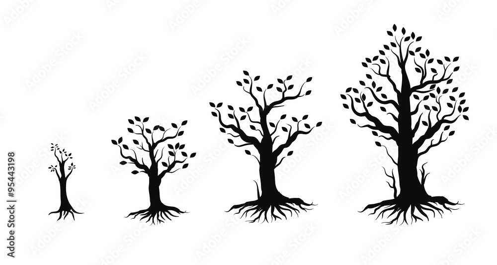 growing tree steps illustration Stock Vector | Adobe Stock