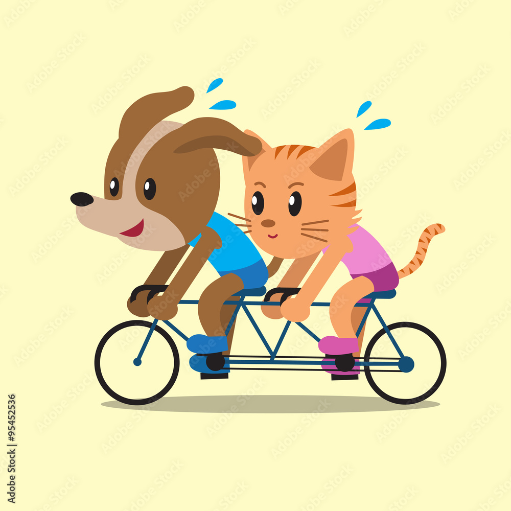 Dog Riding Bike Cartoon