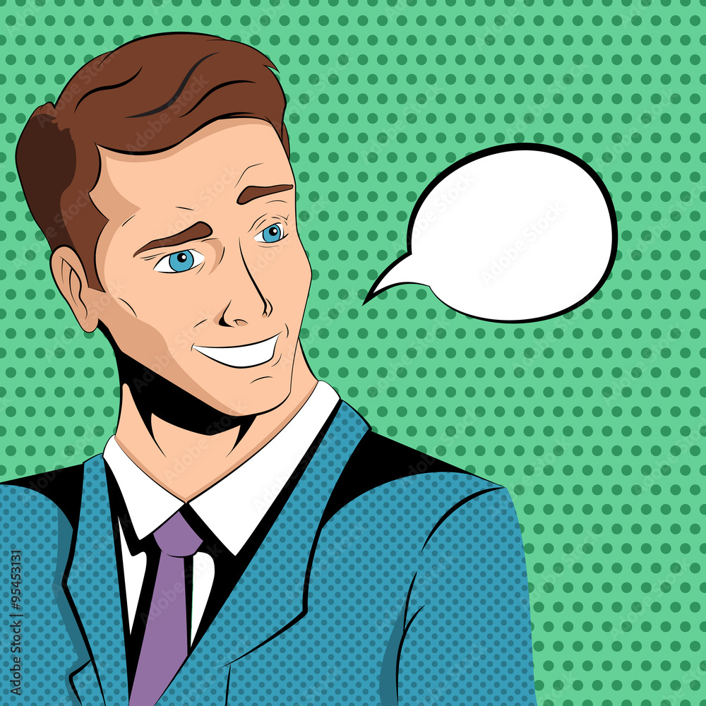 Comic man says Stock Vector | Adobe Stock