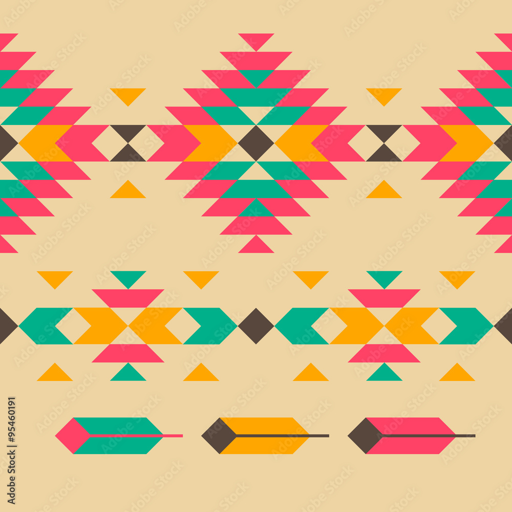 Native american style seamless ornament Stock Vector | Adobe Stock